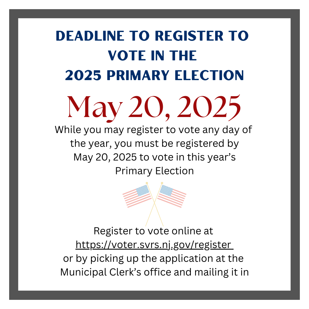 Borough of Florham Park New Jersey - Voter Registration Deadline
